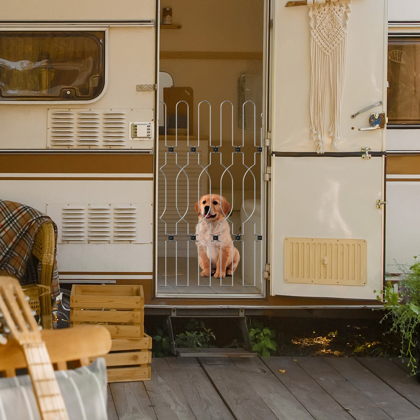 Snagle Paw Extra-Tall Metal Retractable Dog Gate with Door – Adjustabl ...