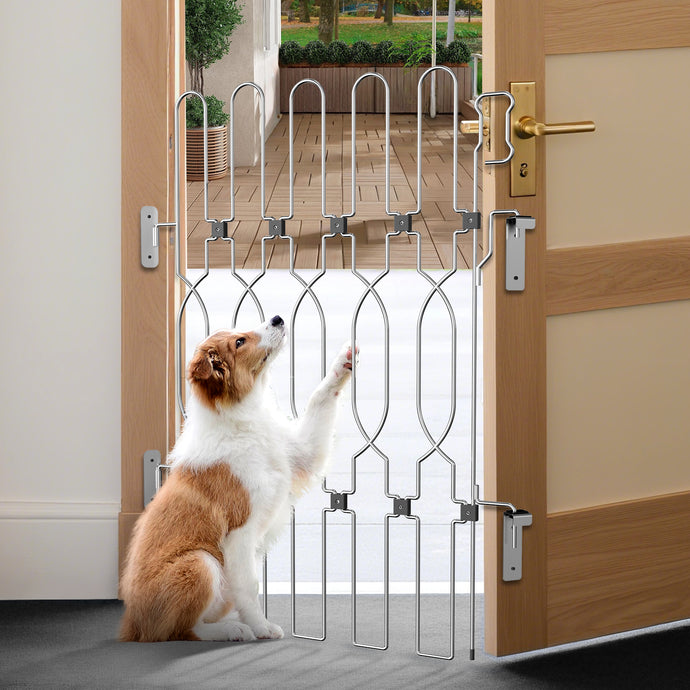 Snagle Paw Extra-Tall Metal Retractable Dog Gate with Door – Adjustabl ...